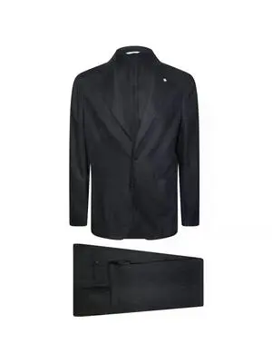 MANUEL RITZ Linen Single-breasted Suit - Blue