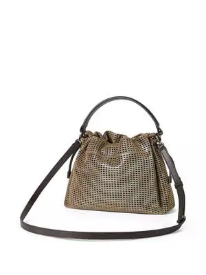 Brunello Cucinelli Small Leather Tote Bag With Monili Embellishment