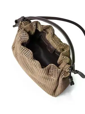 Brunello Cucinelli Small Leather Tote Bag With Monili Embellishment