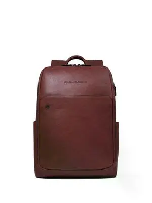 PIQUADRO Logo-debossed Pebbled Backpack - Brown