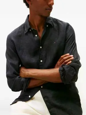 Tommy Hilfiger Washed Effect Embroidered-logo Shirt