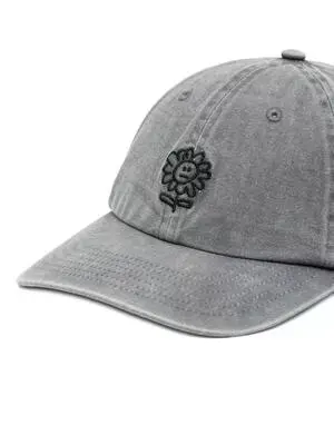 SUNFLOWER Flower-embroidered Baseball Cap - Grey