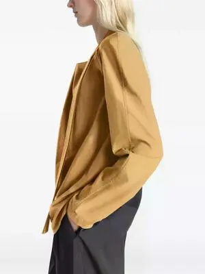 LEMAIRE Ascot Tie-fastening Blouse In Cotton Silk Blend - Yellow