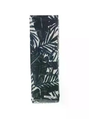 Emporio Armani Leaf-print Scarf - Blue