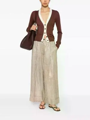 Brunello Cucinelli Metallic-effect Striped Trousers
