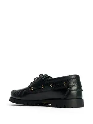 VINNY'S Aztec Crocodile-effect Boat Shoes - Black