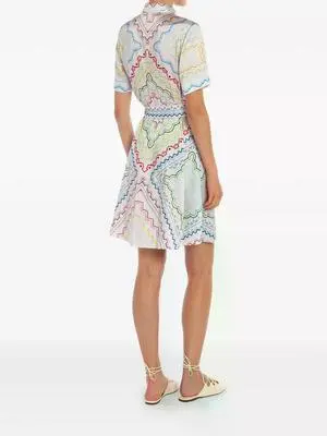 MARY KATRANTZOU Chima Geometric-print Mini Dress - White