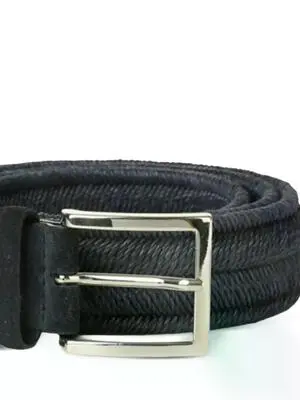 Orciani Linen Buckle Belt - Blue