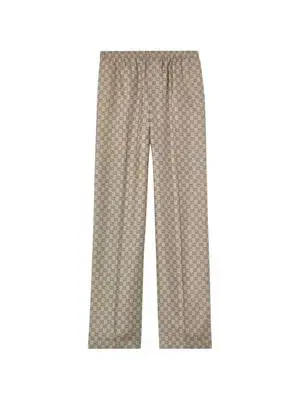 Gucci Gg Supreme Silk-twill Trousers