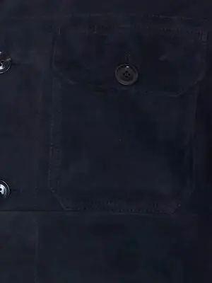 TOM FORD Suede Button-up Jacket - Blue
