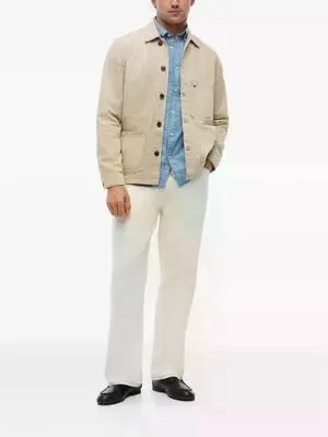 Tommy Hilfiger Embroidered Denim Chore Jacket - Neutrals