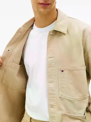 Tommy Hilfiger Embroidered Denim Chore Jacket - Neutrals