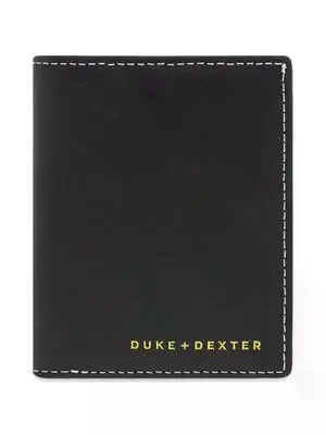 DUKE + DEXTER Contrast-stitch Leather Cardholder - Black