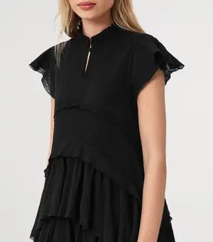 ALLSAINTS Organic Cotton Cavalry Mini Dress - Black