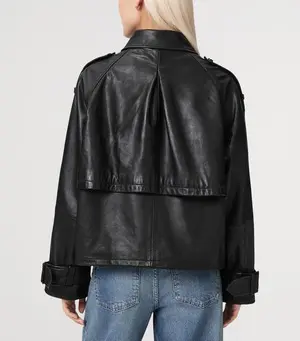 ALLSAINTS Leather Reya Mackintosh Jacket
