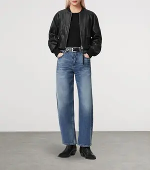 ALLSAINTS Leather Suri Bomber Jacket