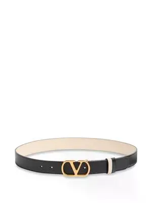 Valentino Garavani Vlogo Signature Reversible Calfskin Belt - Neutrals