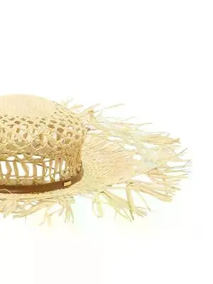COCCINELLE Straw Hat With Frayed Brim