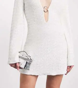 Oseree Sequined Kaftan Mini Dress