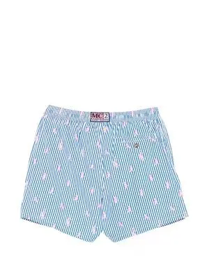 MC2 SAINT BARTH Striped Stretch Swim Shorts - Blue