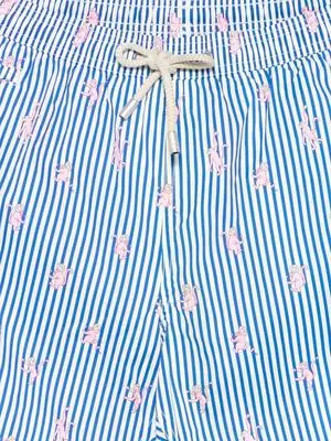 MC2 SAINT BARTH Striped Stretch Swim Shorts - Blue