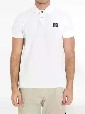 Stone Island Logo-patch Polo Shirt - White