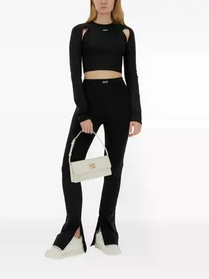 Off-White Cut-out Long Sleeve Crop Top