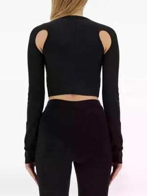 Off-White Cut-out Long Sleeve Crop Top