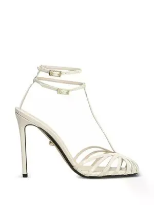 ALEVI MILANO Stella Cage-strap Stiletto Heel Leather Sandals - White