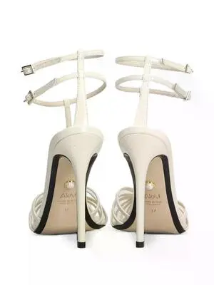 ALEVI MILANO Stella Cage-strap Stiletto Heel Leather Sandals - White