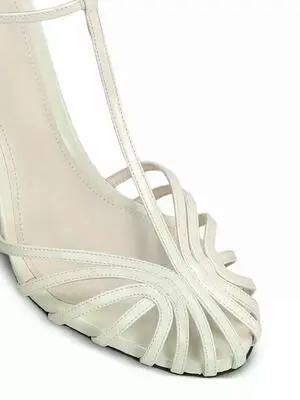 ALEVI MILANO Stella Cage-strap Stiletto Heel Leather Sandals - White
