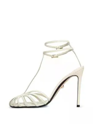 ALEVI MILANO Stella Cage-strap Stiletto Heel Leather Sandals - White