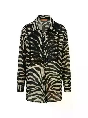 Ermanno Scervino Zebra-print Lace-embroidered Shirt