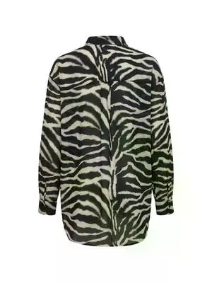 Ermanno Scervino Zebra-print Lace-embroidered Shirt