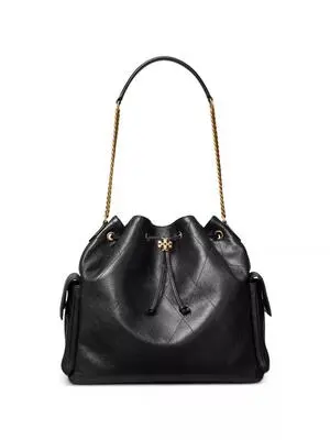 Tory Burch Charlie Quilted Leather Drawstring Shoulder Bag