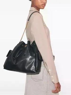 Tory Burch Charlie Quilted Leather Drawstring Shoulder Bag