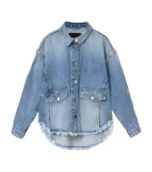 ALLSAINTS Hettie Stud Denim Shacket - Blue