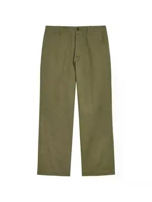 DRAKE'S Khaki Herringbone Chino Trousers