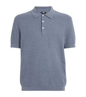 Paige Cotton-wool-silk-cashmere Kiko Polo Shirt - Blue