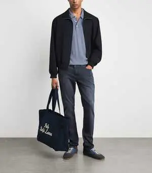 Paige Cotton-wool-silk-cashmere Kiko Polo Shirt - Blue