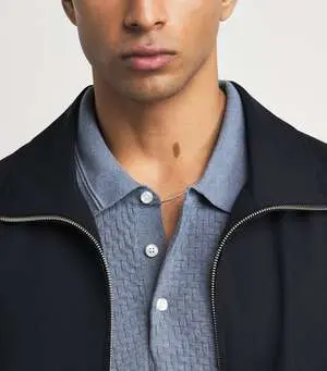 Paige Cotton-wool-silk-cashmere Kiko Polo Shirt - Blue