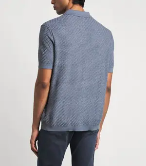 Paige Cotton-wool-silk-cashmere Kiko Polo Shirt - Blue