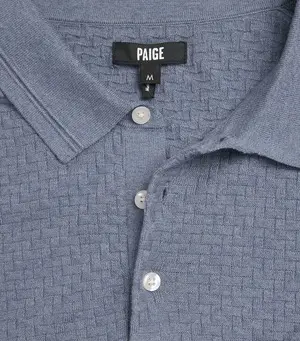 Paige Cotton-wool-silk-cashmere Kiko Polo Shirt - Blue