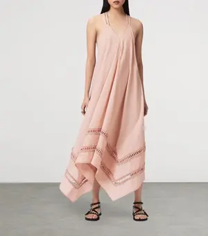 ALLSAINTS Organic Cotton Ladder Cut-out Midi Dress