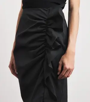 Carolina Herrera Cotton-blend Ruffle Midi Skirt