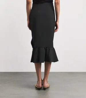 Carolina Herrera Cotton-blend Ruffle Midi Skirt