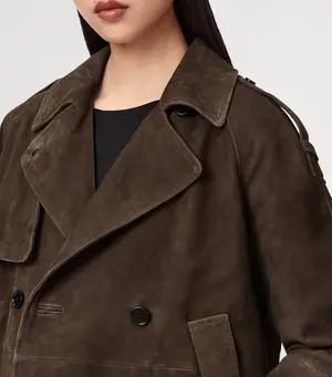 ALLSAINTS Suede Reya Mackintosh Jacket