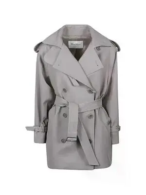 Max Mara Double-breasted Belted Coat - Grey