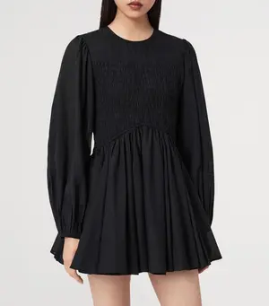 ALLSAINTS Organic Cotton-blend Chia Mini Dress - Black