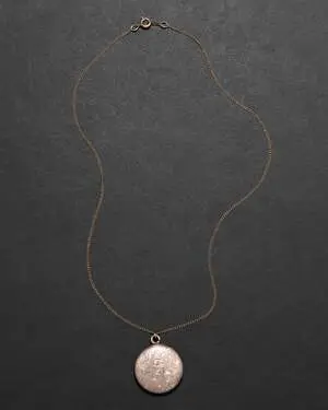 Alexis Bittar Antique 1800s Hand-etched Locket Necklace - Gold